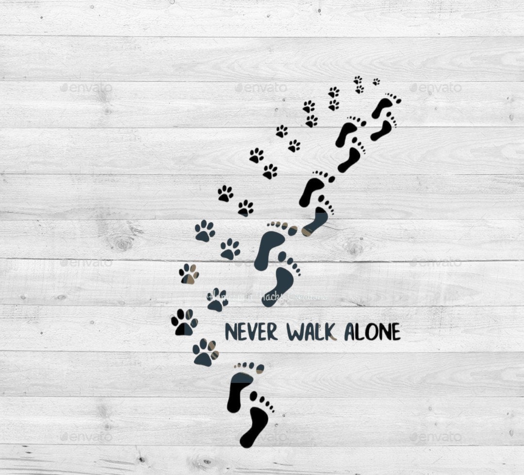 Never Walk Alone Dog and Owner Footsteps Decal - Etsy