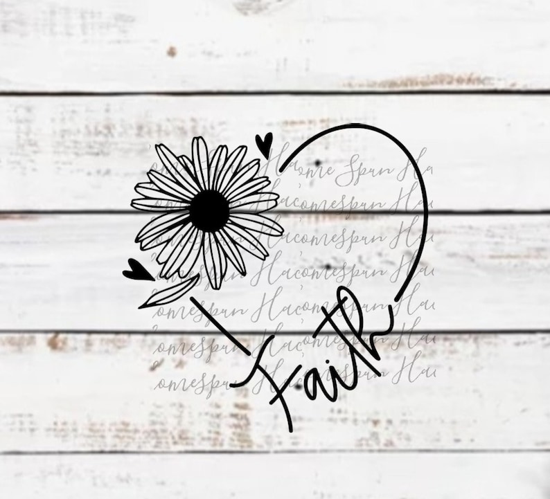 Faith Heart Sunflower - Etsy