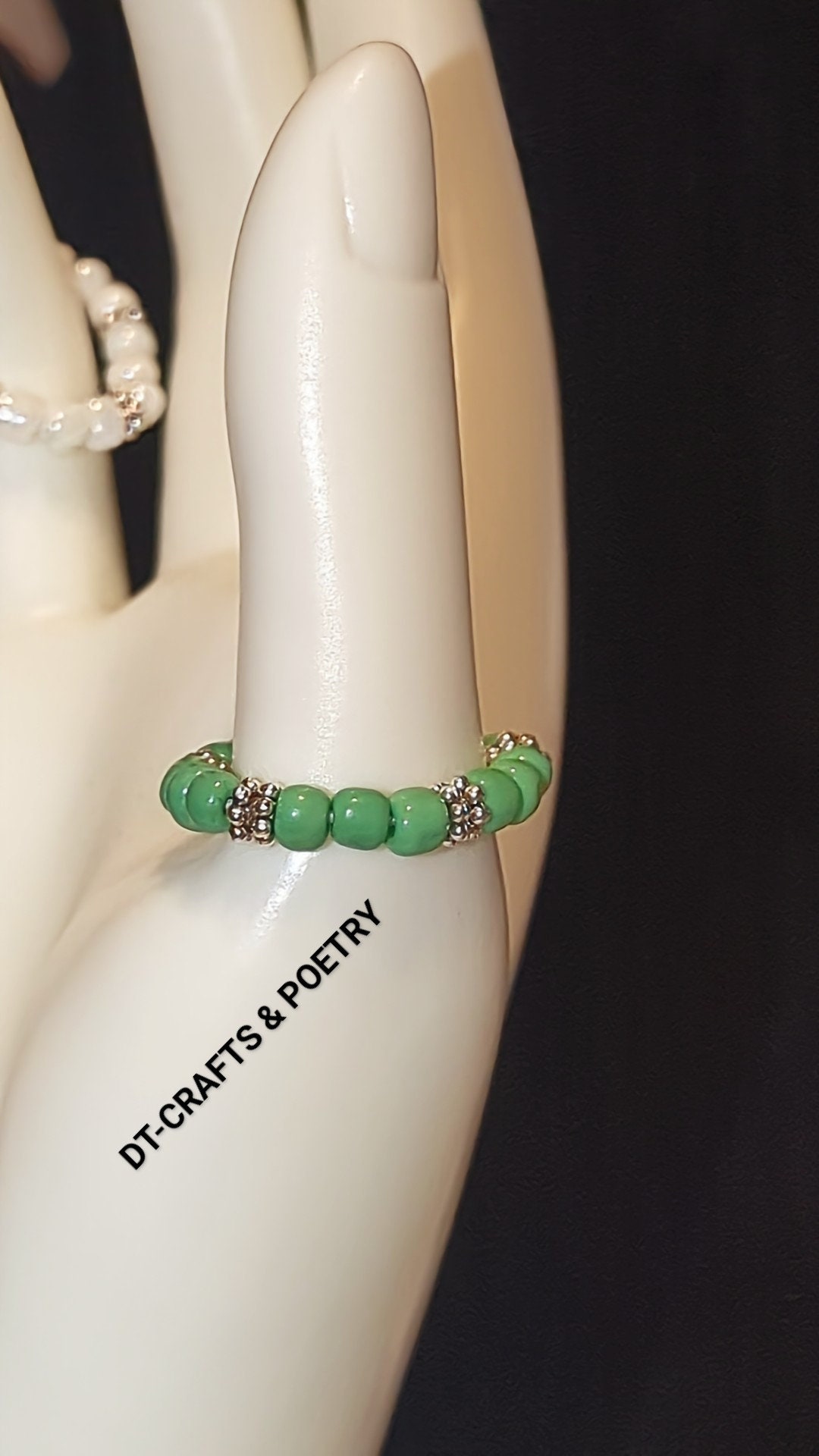 SET of TWO Seed Bead RINGS Accent Ring Set Stacking Rings - Etsy