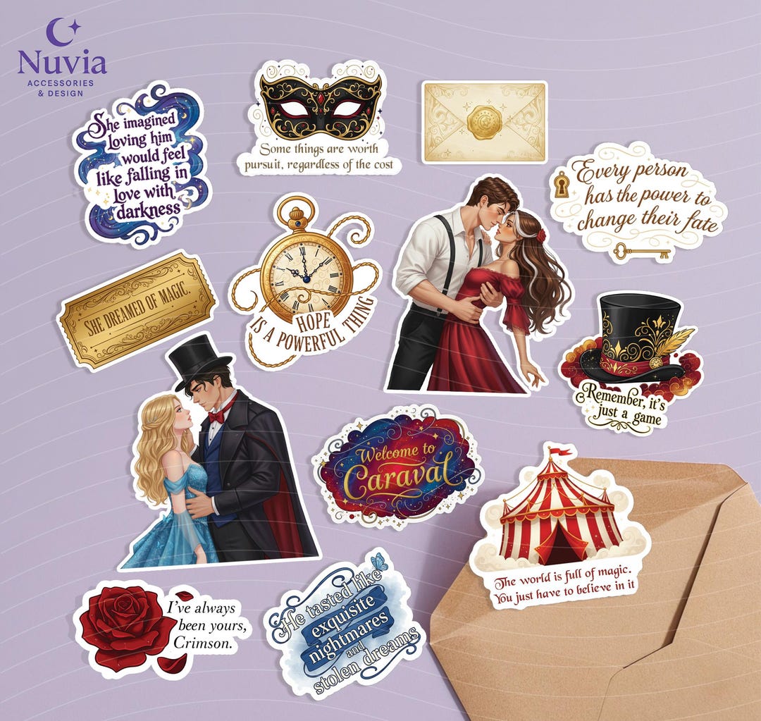 Caraval Sticker Pack – Set of 13 Vinyl Stickers | Laminated Waterproof ...