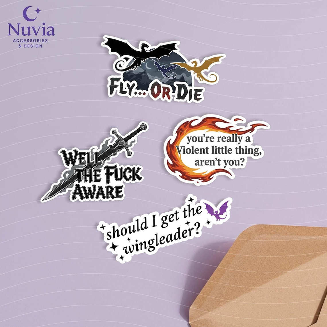 Fourth Wing Sticker Pack – Set of 16 Vinyl Stickers | Laminated ...