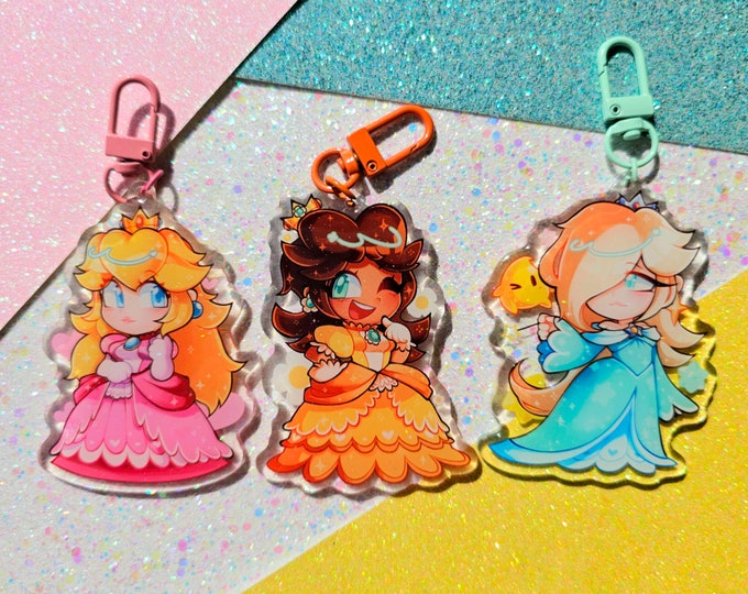 Super Mario: Princesses Acrylic Charms - Etsy