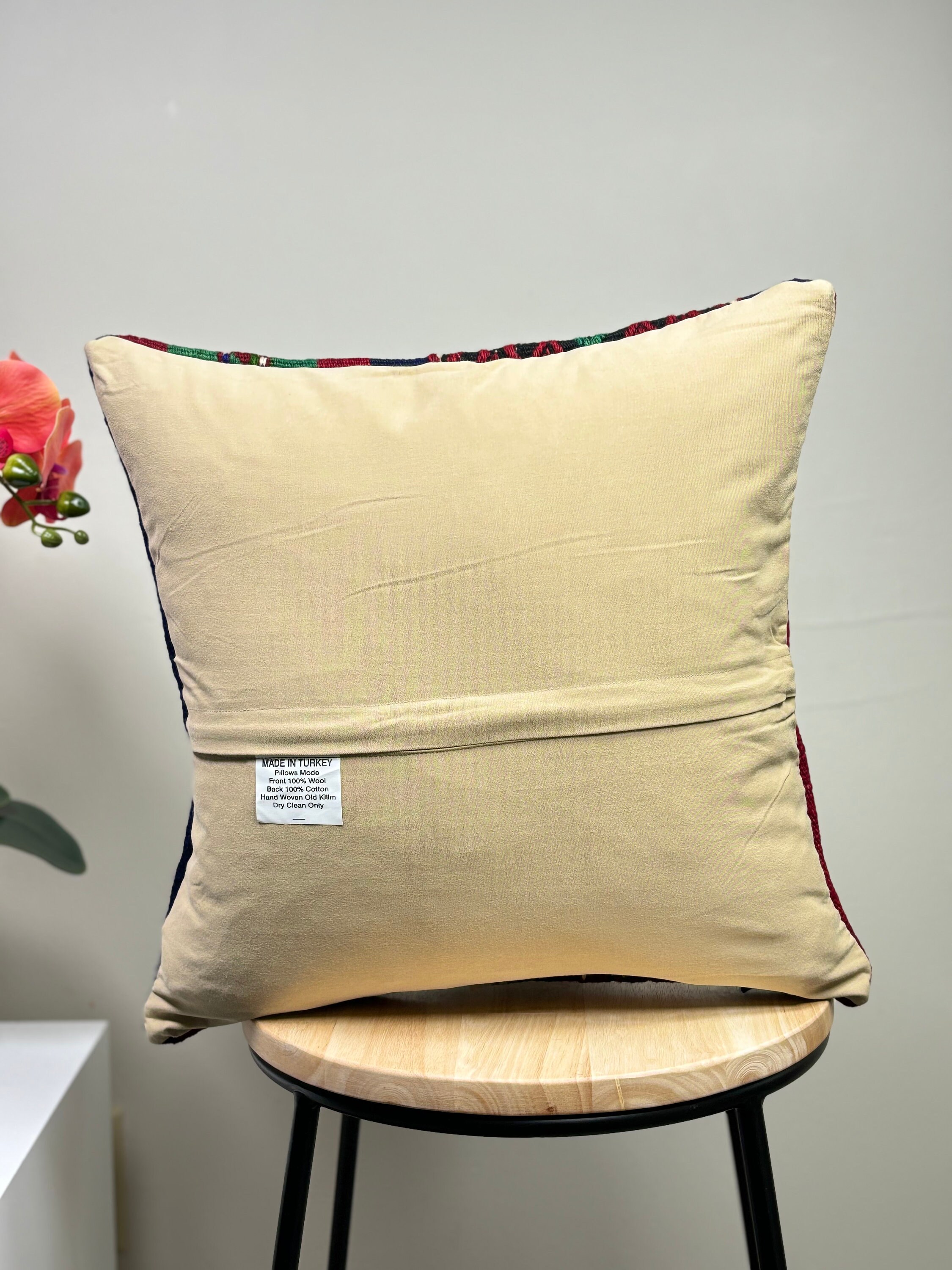 Handwoven Bohemian Lumbar Pillow, Decorative Pillow, Aztec Pillow, Turkish Kilim Pillow Cover ...