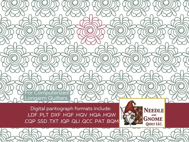 Winter Solstice Bloom - Digital Longarm Quilting Design for Edge to Edge Pantograph - Etsy
