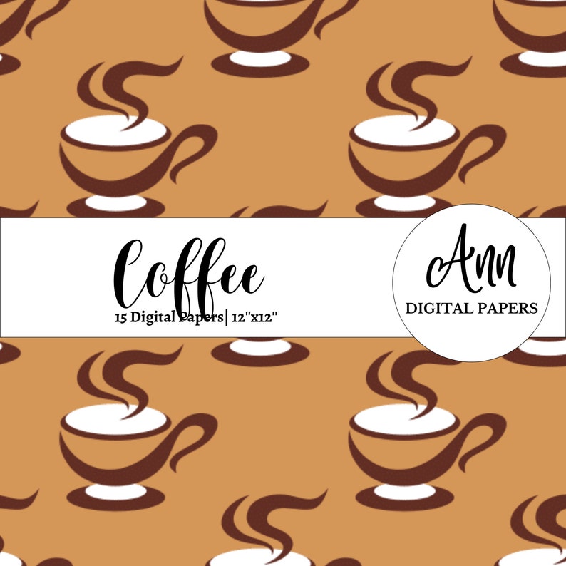 15 Printable Coffee Digital Papers Digital Paper Bundle - Etsy