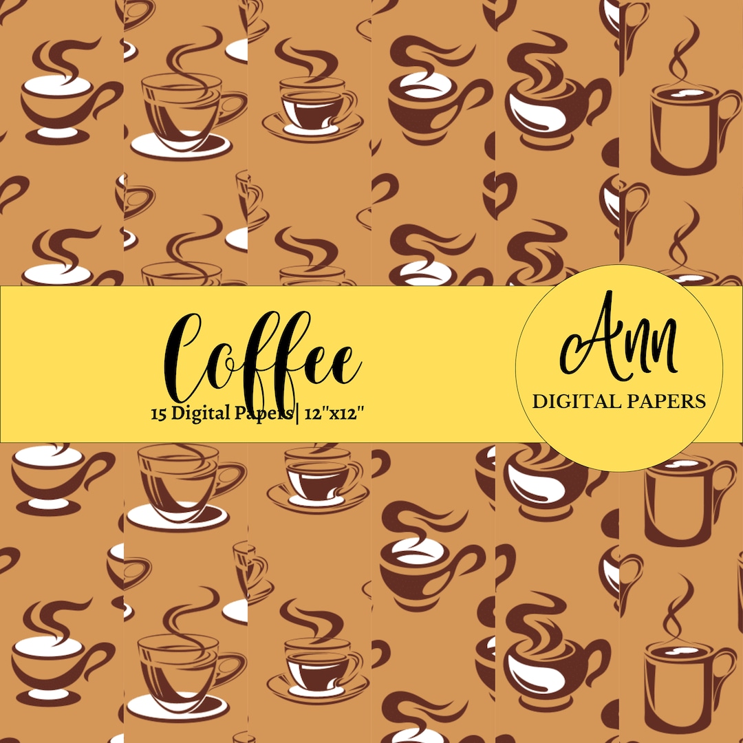 15 Printable Coffee Digital Papers Digital Paper Bundle - Etsy