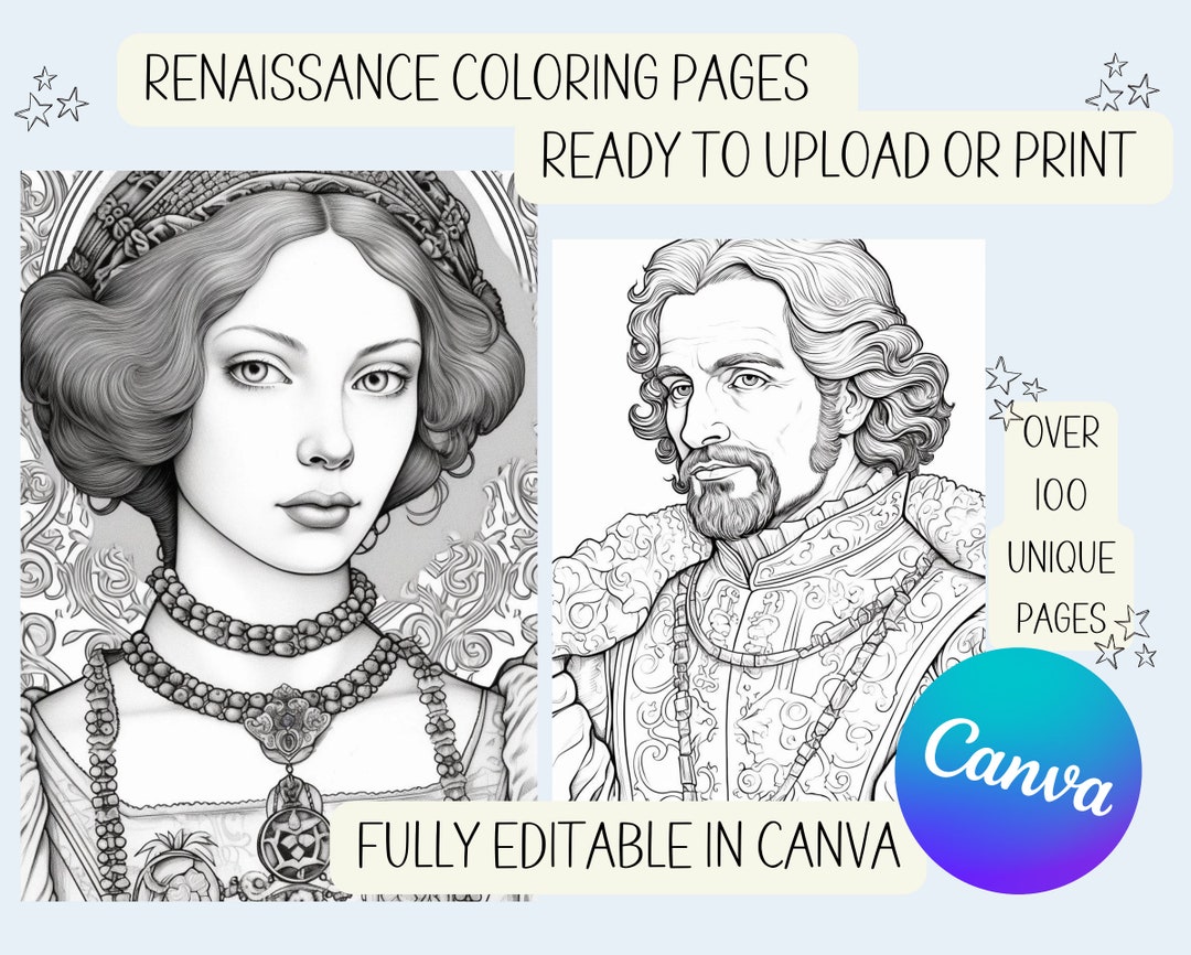 Renaissance: A Majestic Coloring Journey - Printable Medieval Coloring ...