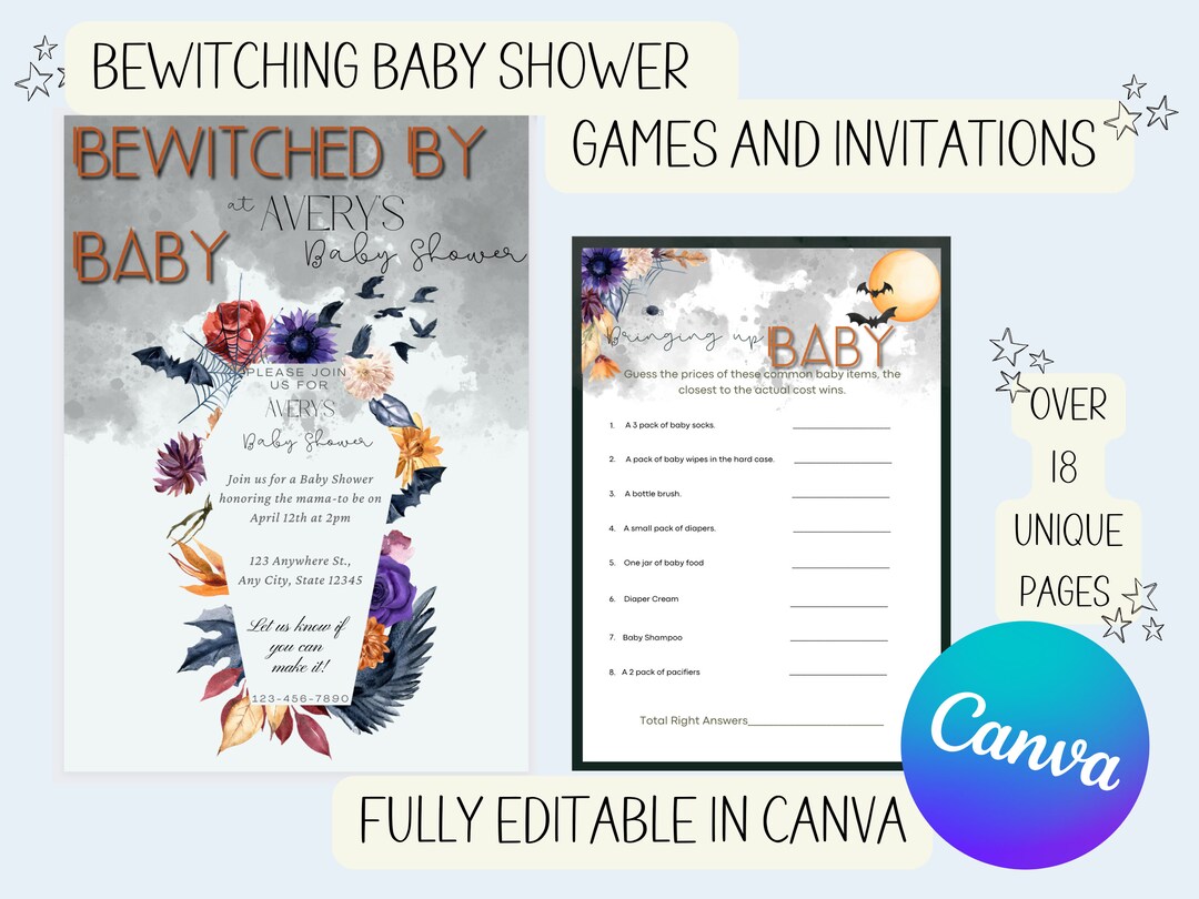 Unleash Halloween Magic: Bewitched by Baby Shower Invites, Games ...