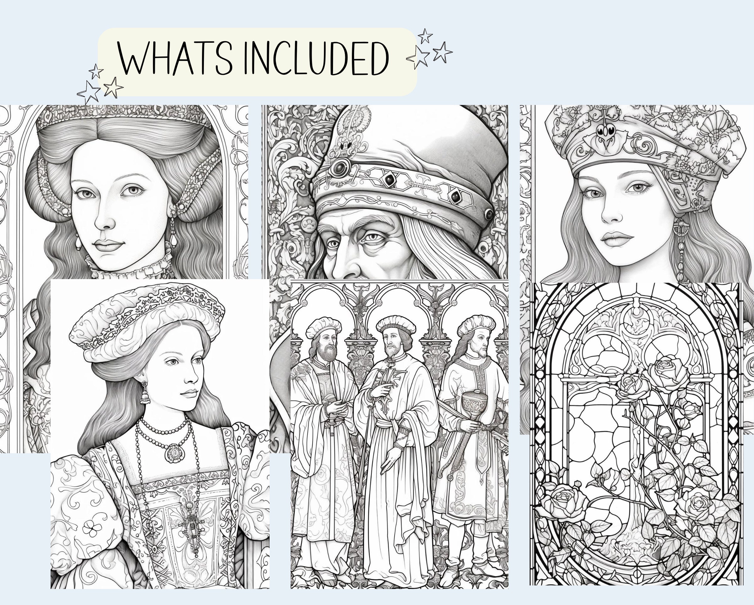 Renaissance: A Majestic Coloring Journey Printable Medieval Coloring ...