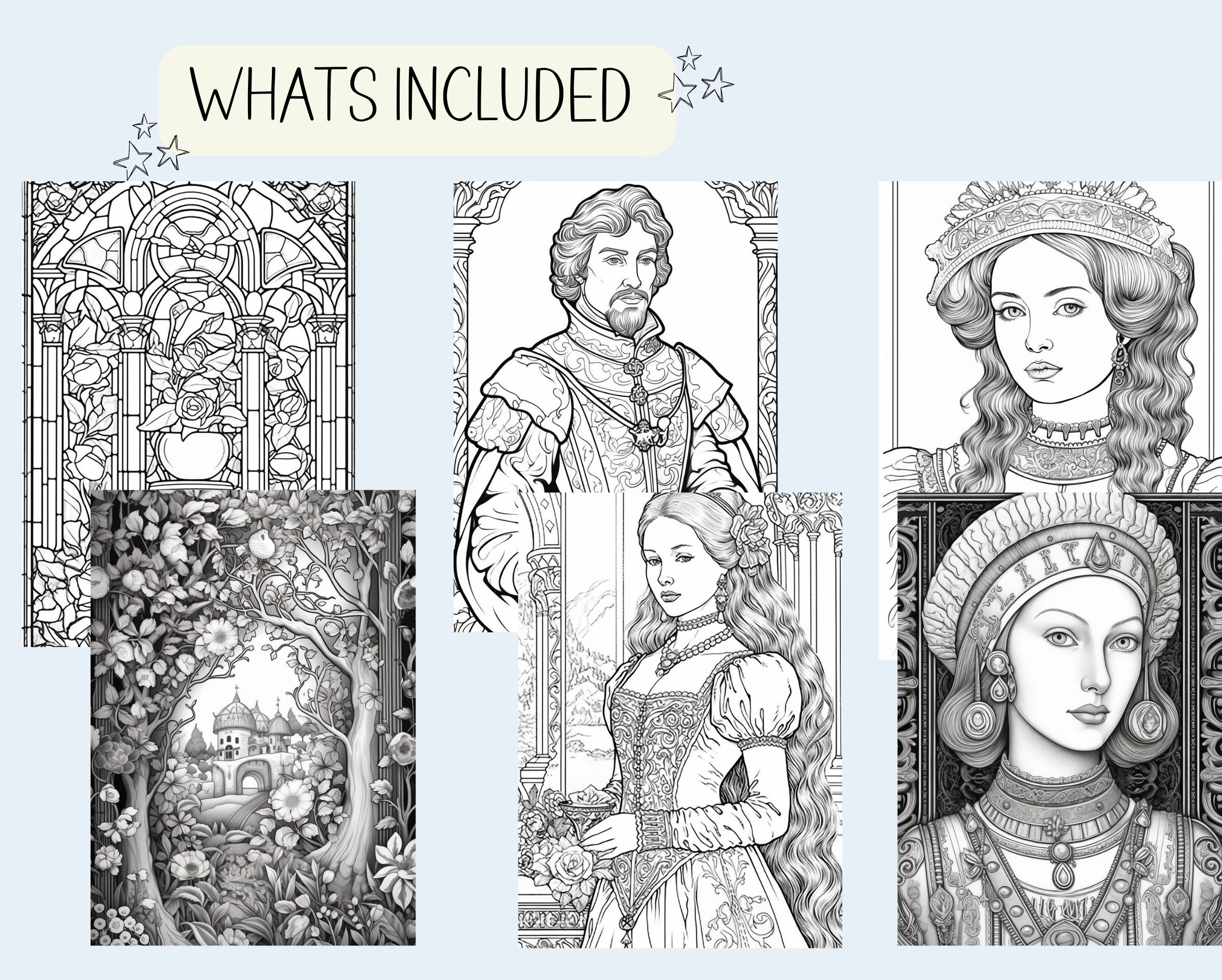 Renaissance: A Majestic Coloring Journey Printable Medieval Coloring ...