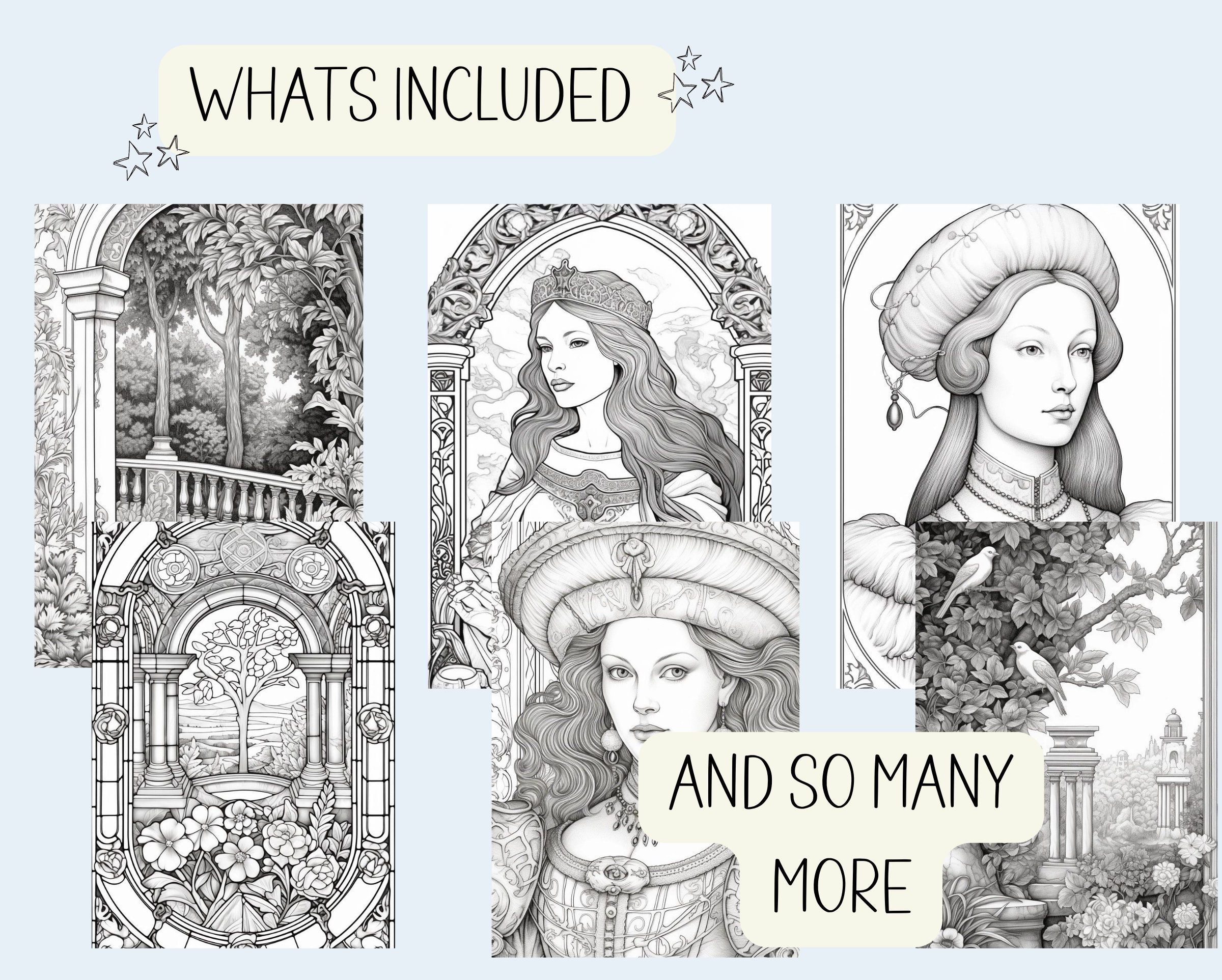 Renaissance: A Majestic Coloring Journey Printable Medieval Coloring ...