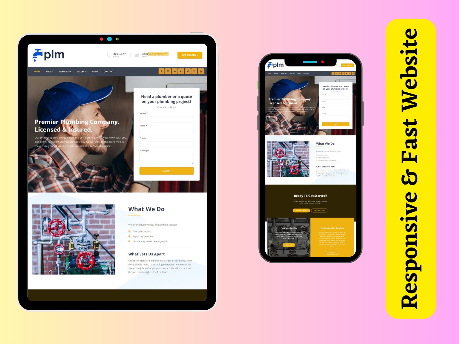 Plumbing Website Design| Plumber Website| Construction Website ...