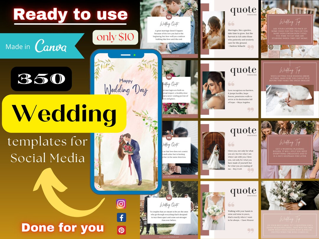 360+ Wedding Post Templates| Wedding Bundle| Canva Templates| Social ...
