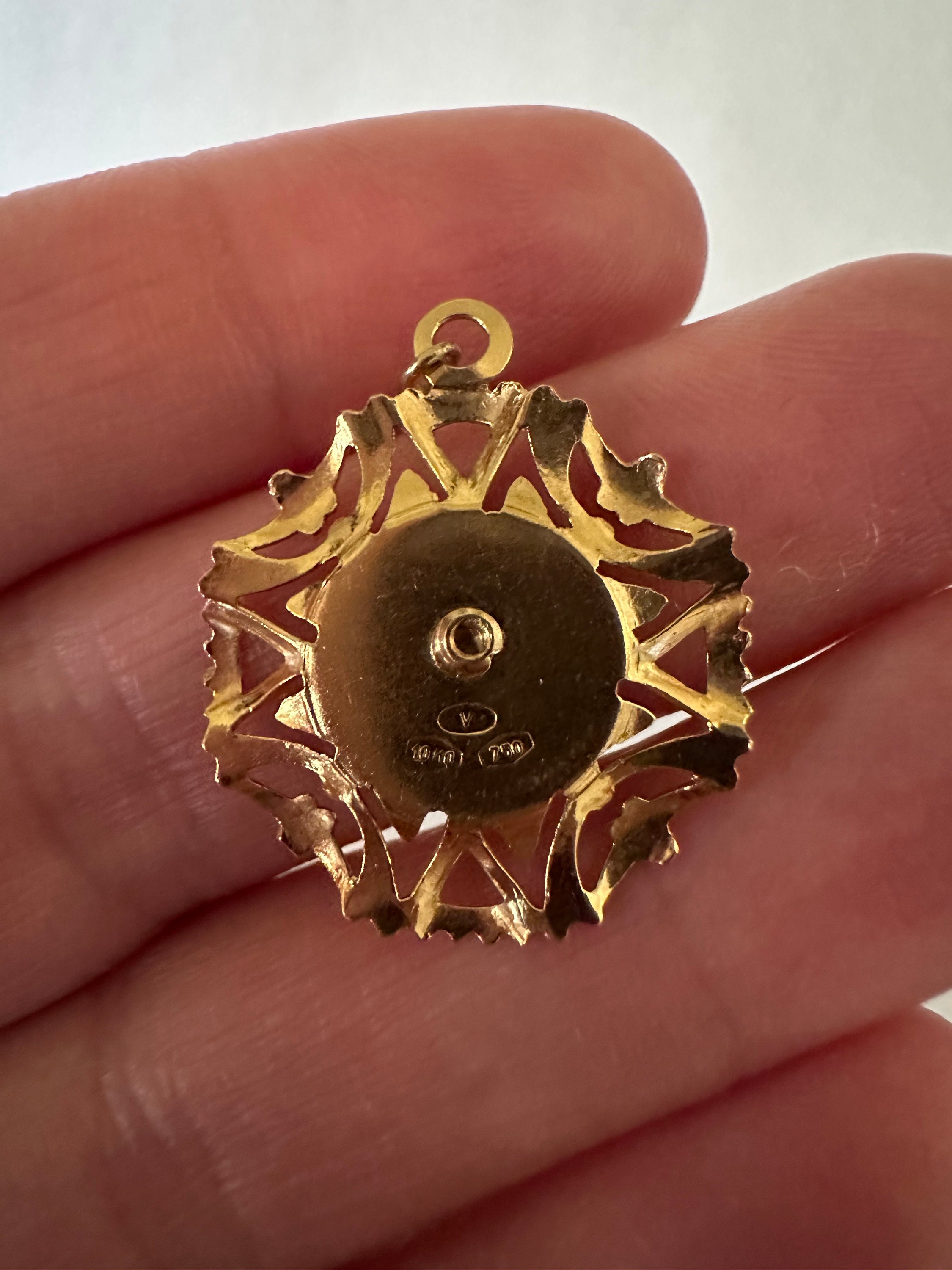 Vintage 18k Gold Italian Virgin Mary Catholic Religious Orthodox ...