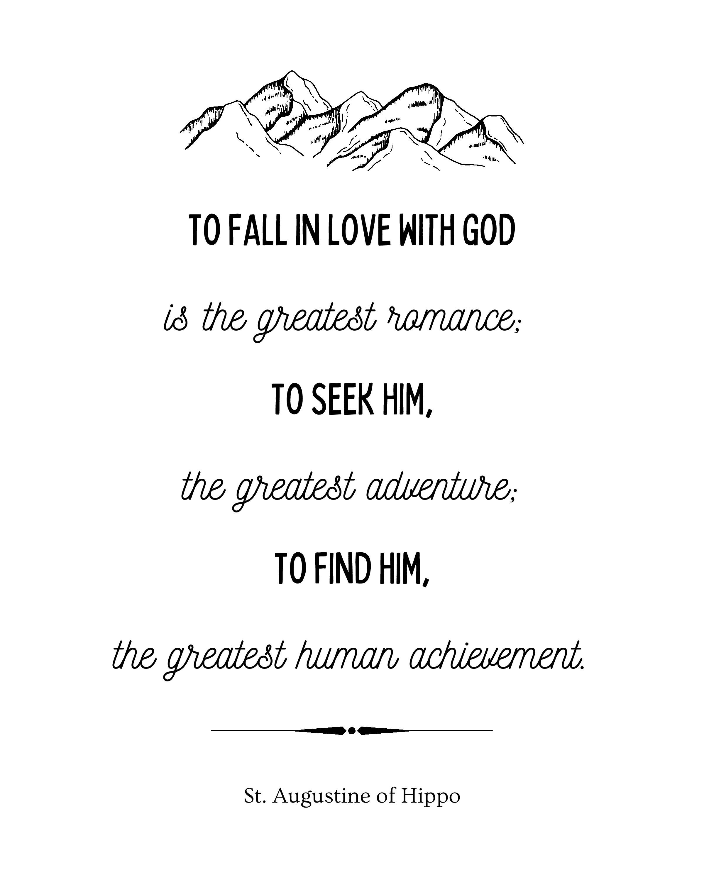 Printable St. Augustine Quote Wall Art, to Fall in Love With God ...