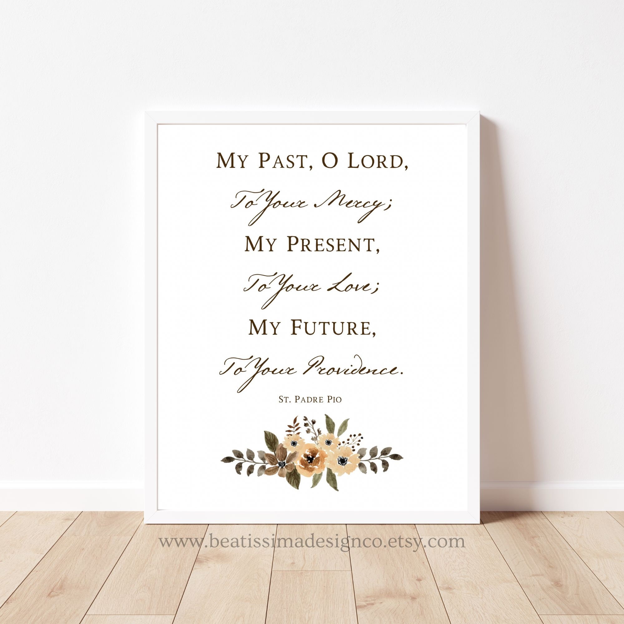 PRINTABLE Padre Pio My Past O Lord to Your Mercy Quote Printable Wall ...