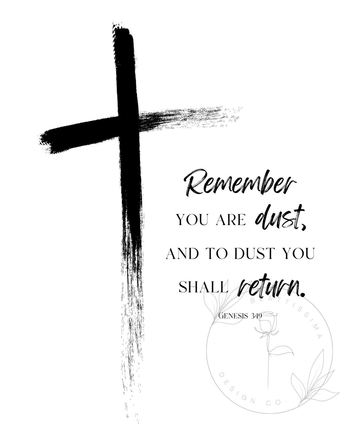 Printable "remember You Are Dust and to Dust You Shall Return" Ash ...