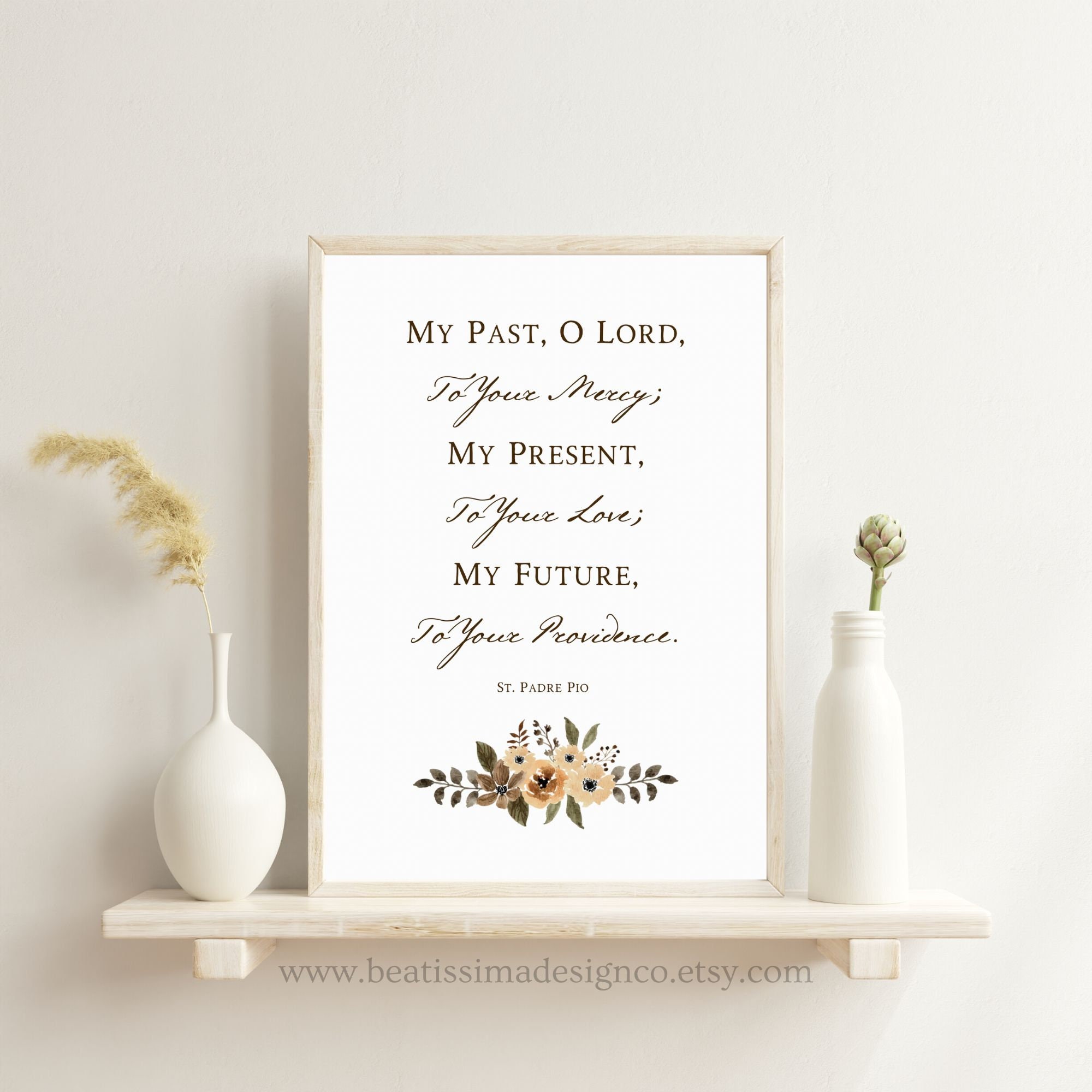 PRINTABLE Padre Pio My Past O Lord to Your Mercy Quote Printable Wall ...