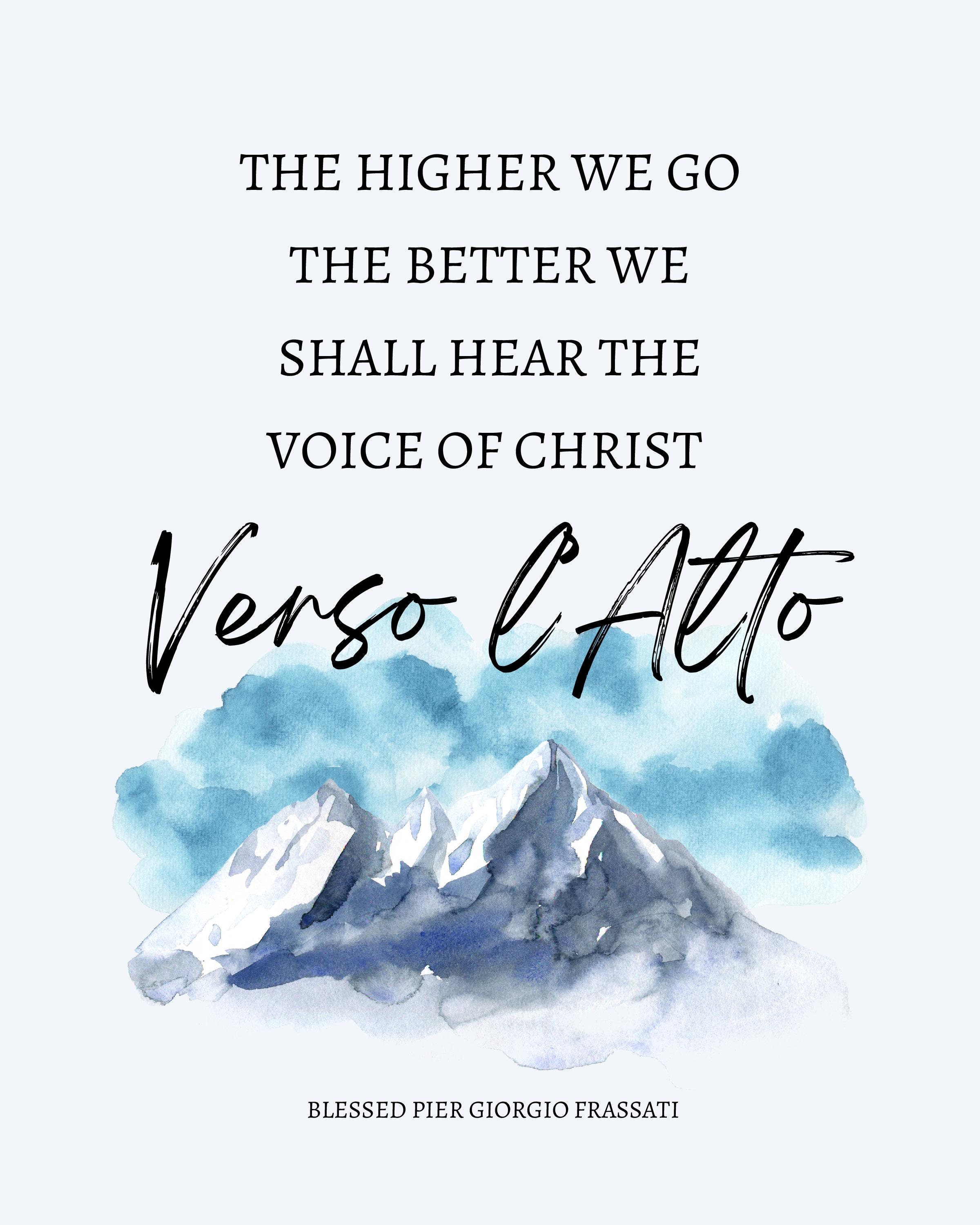 PRINTABLE Pier Giorgio Frassati Verso L'alto Quote Catholic Art Digital ...