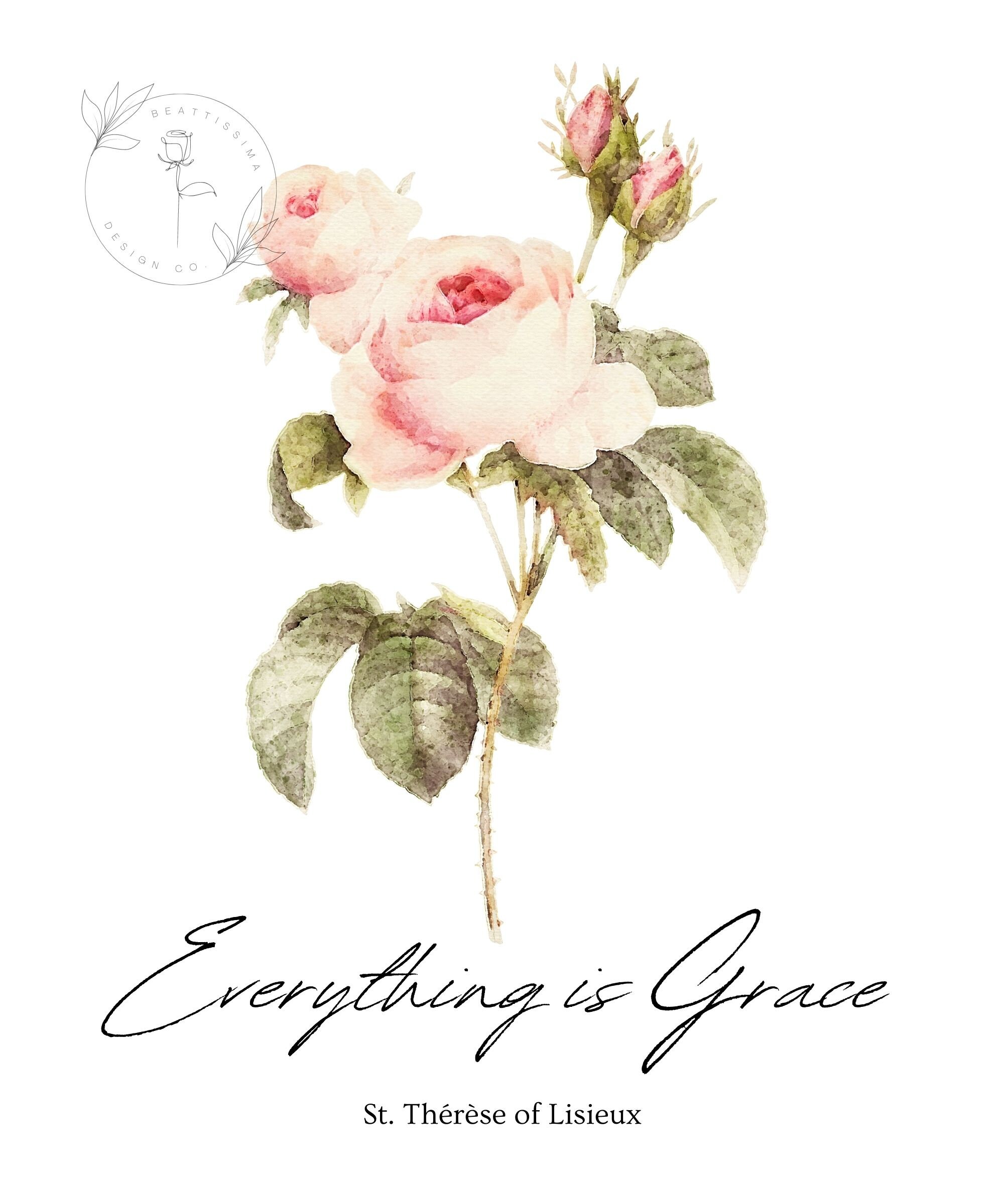 Everything is Grace Printable Wall Art St. Therese of Lisieux Quote ...