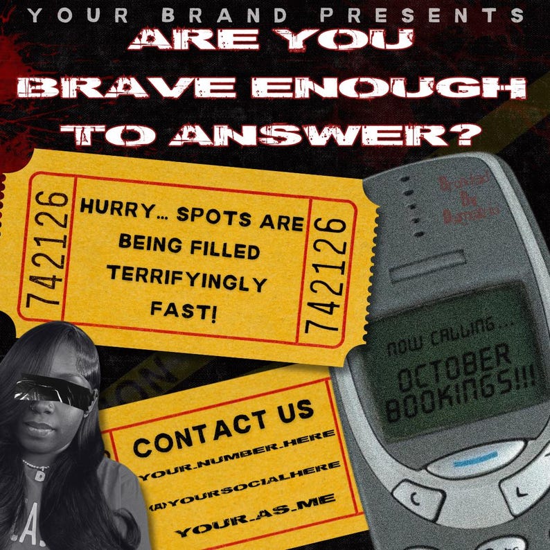 SCREAM 2 Themed October Bookings Editable Flyer Template - Etsy