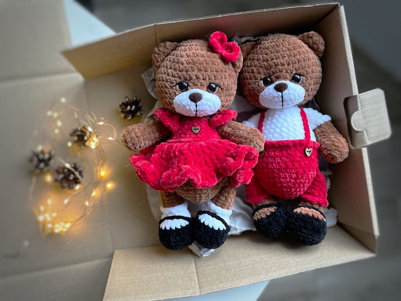 Christmas Teddy Bears Cute Couple Teddy Bears First - Etsy