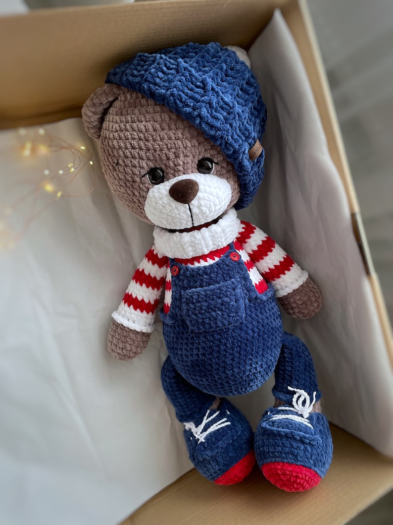 Plush Teddy Bear for Boy Cuddly Toy for Newborn Cute Welcome - Etsy