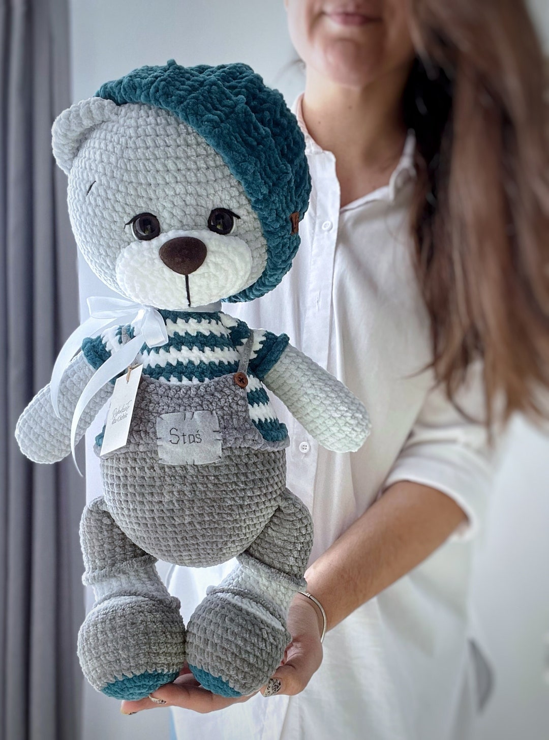 Big Bear With Heat, Crochet, Amigurumi, Sweet Bear, Handmade, Memory ...