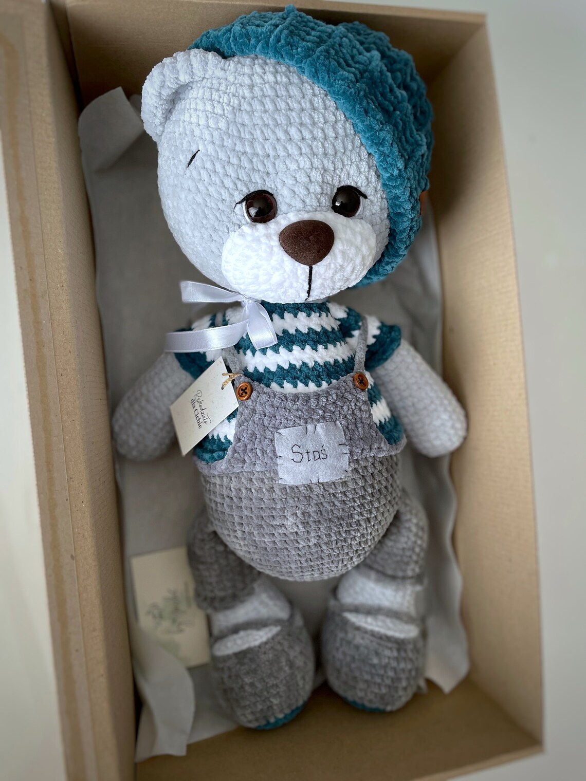 Big Bear With Heat, Crochet, Amigurumi, Sweet Bear, Handmade, Memory ...