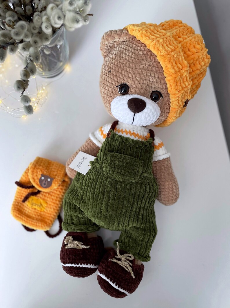 Big Teddy Bear With Backpack Amigurumi Teddy Bear Teddy Toy - Etsy