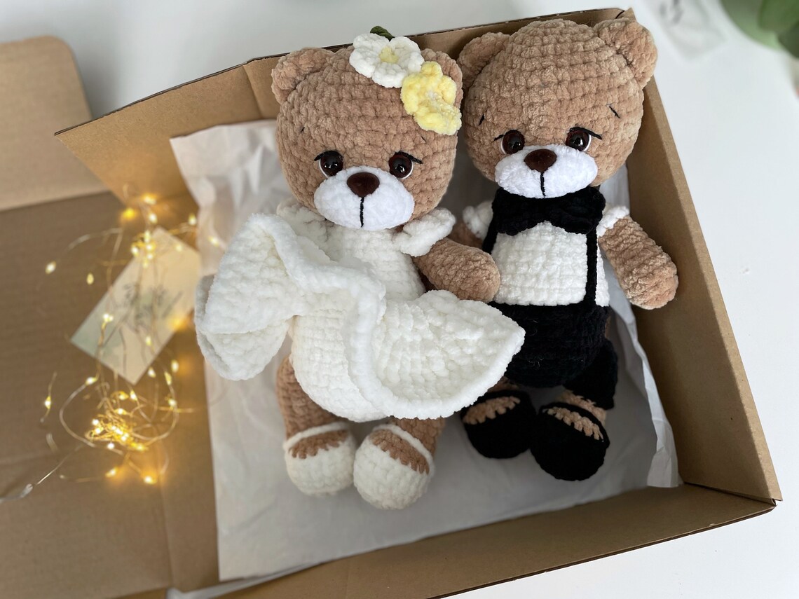 Wedding Bears Crochet Wedding Couple Wedding Gift Teddy - Etsy