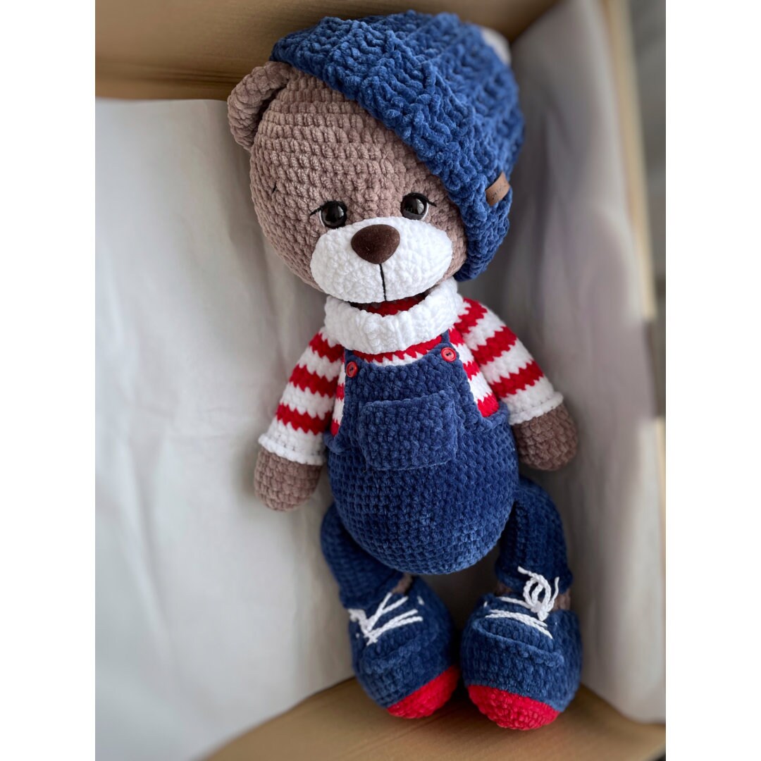 Plush Teddy Bear for Boy Cuddly Toy for Newborn Cute Welcome - Etsy