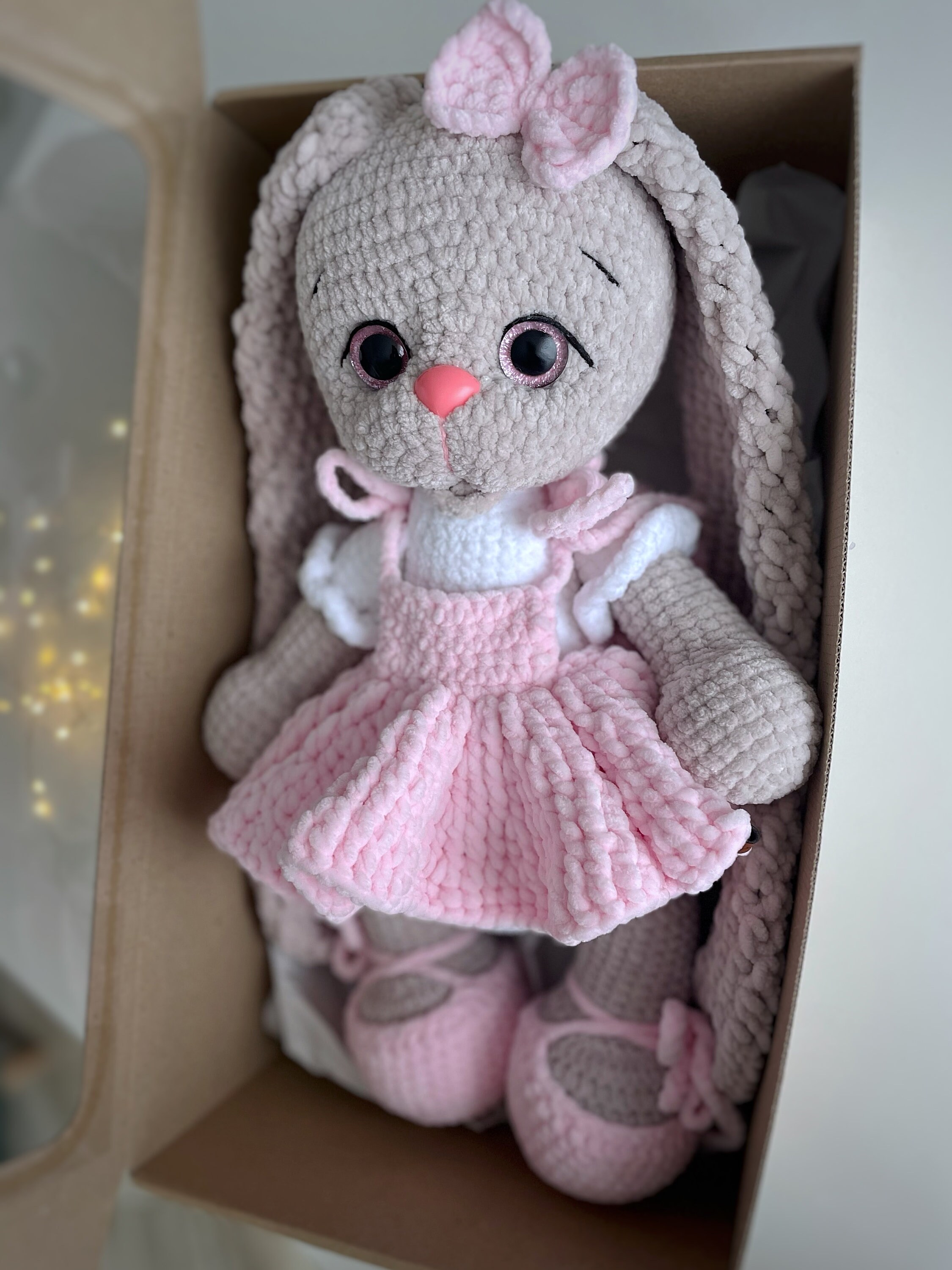 Big Plush Bunny in Dress, Sweet Bunny for Girls, Memory Gift, Cuddly ...