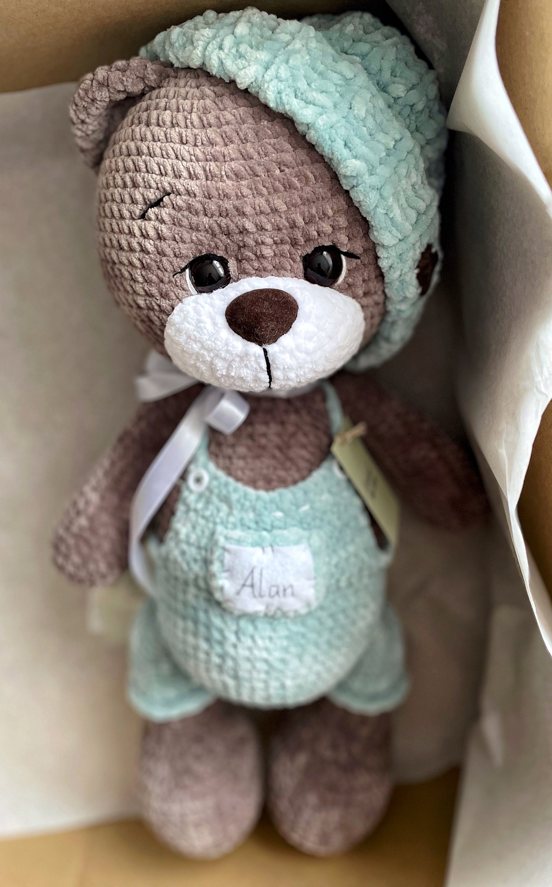 Plush Teddy Bear for Boy Cuddly Toy for Newborn Cute Welcome - Etsy