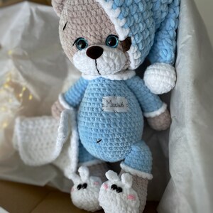 Plush Teddy Bear for Boy, Cuddly Toy for Newborn, Cute Welcome Baby ...