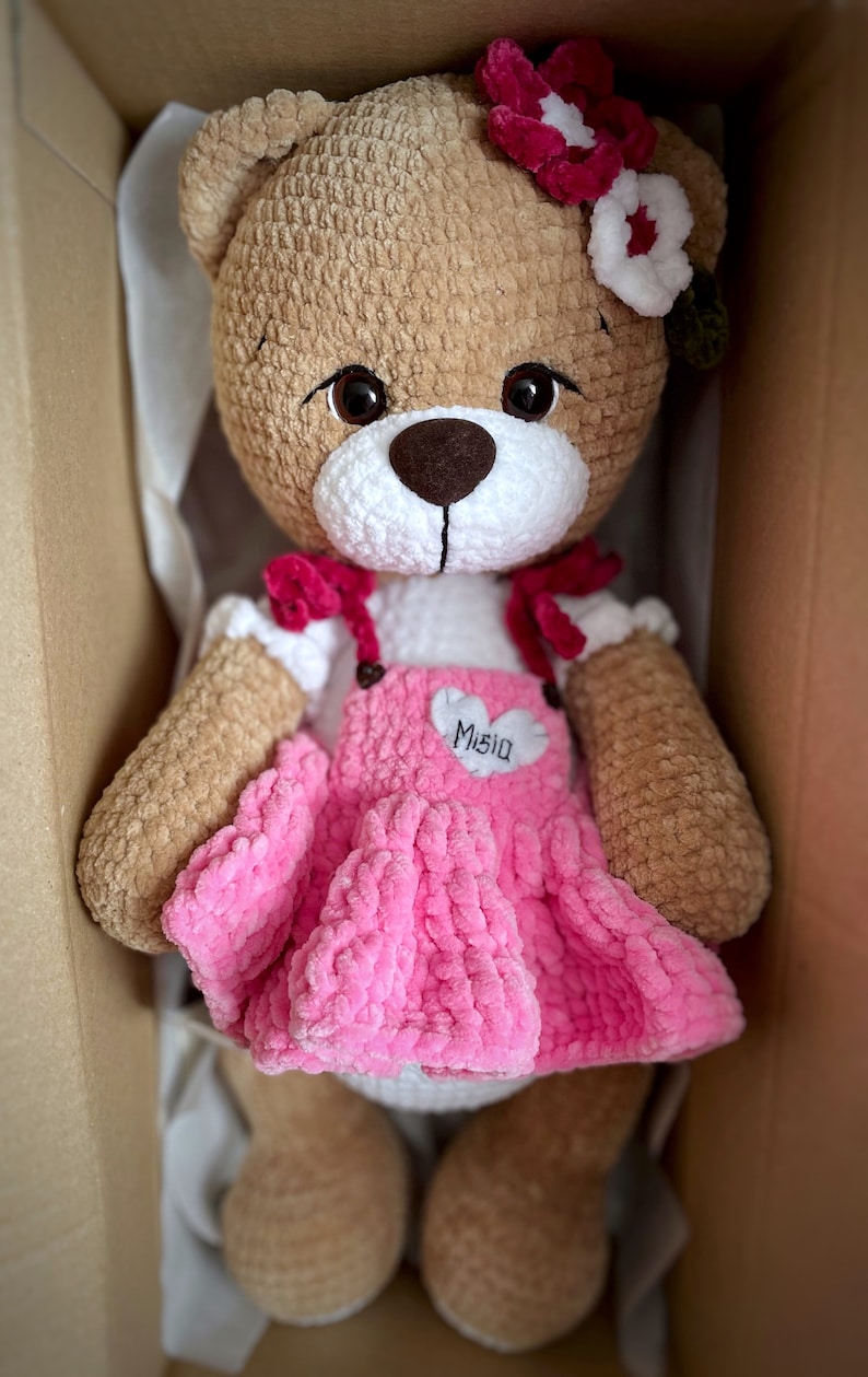 Plush Teddy Bear for Girl, Cuddly Toy for Newborn, Cute Welcome Baby ...