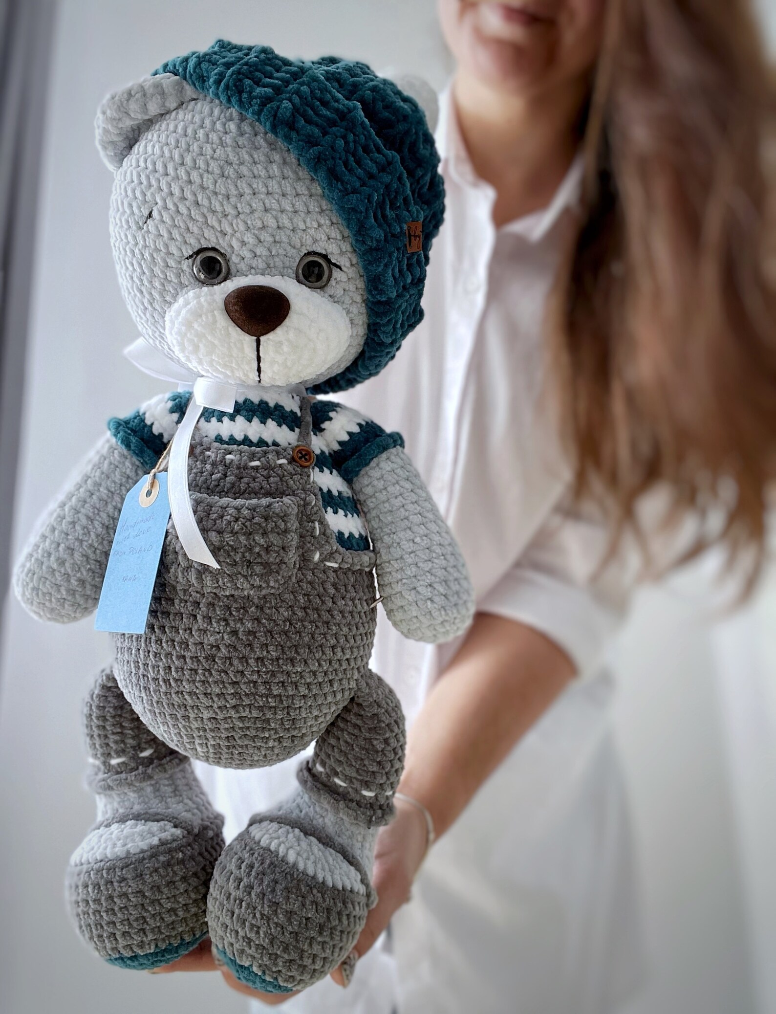 Big Bear With Heat, Crochet, Amigurumi, Sweet Bear, Handmade, Memory ...
