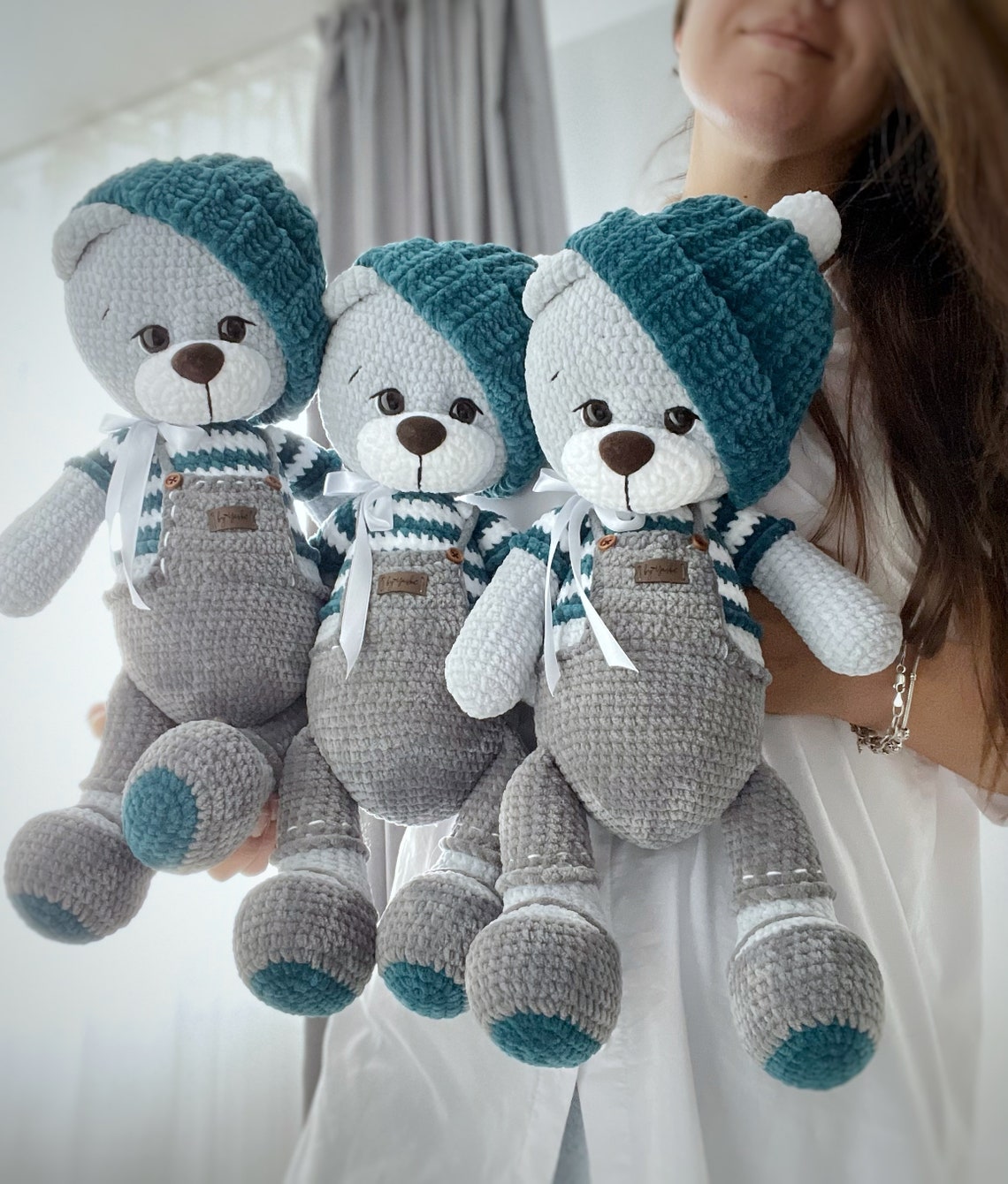 Big Bear With Heat, Crochet, Amigurumi, Sweet Bear, Handmade, Memory ...