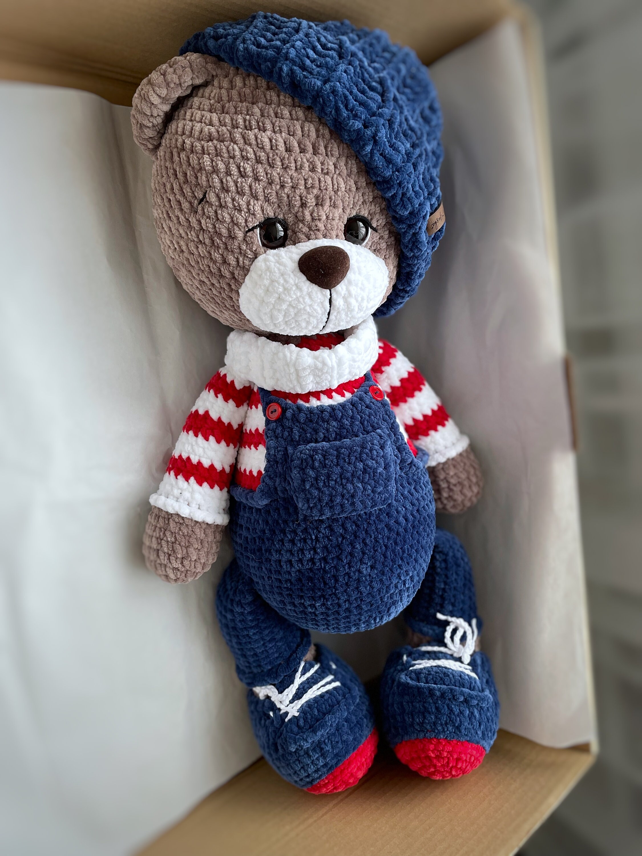 Plush Teddy Bear for Boy Cuddly Toy for Newborn Cute Welcome - Etsy