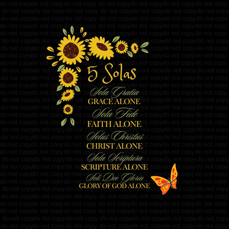 The 5 Solas Print Five Solas Print Reformed Theology Print Reformation Print Soli Deo Gloria ...