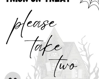 Halloween Sign Please Take Two - Etsy
