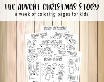 24 Printable Advent Coloring Sheets / Countdown to Christmas for Kids ...