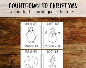 24 Printable Advent Coloring Sheets / Countdown to Christmas for Kids ...