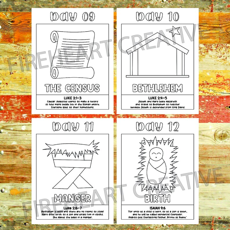 24 Printable Advent Coloring Sheets / Countdown to Christmas for Kids ...