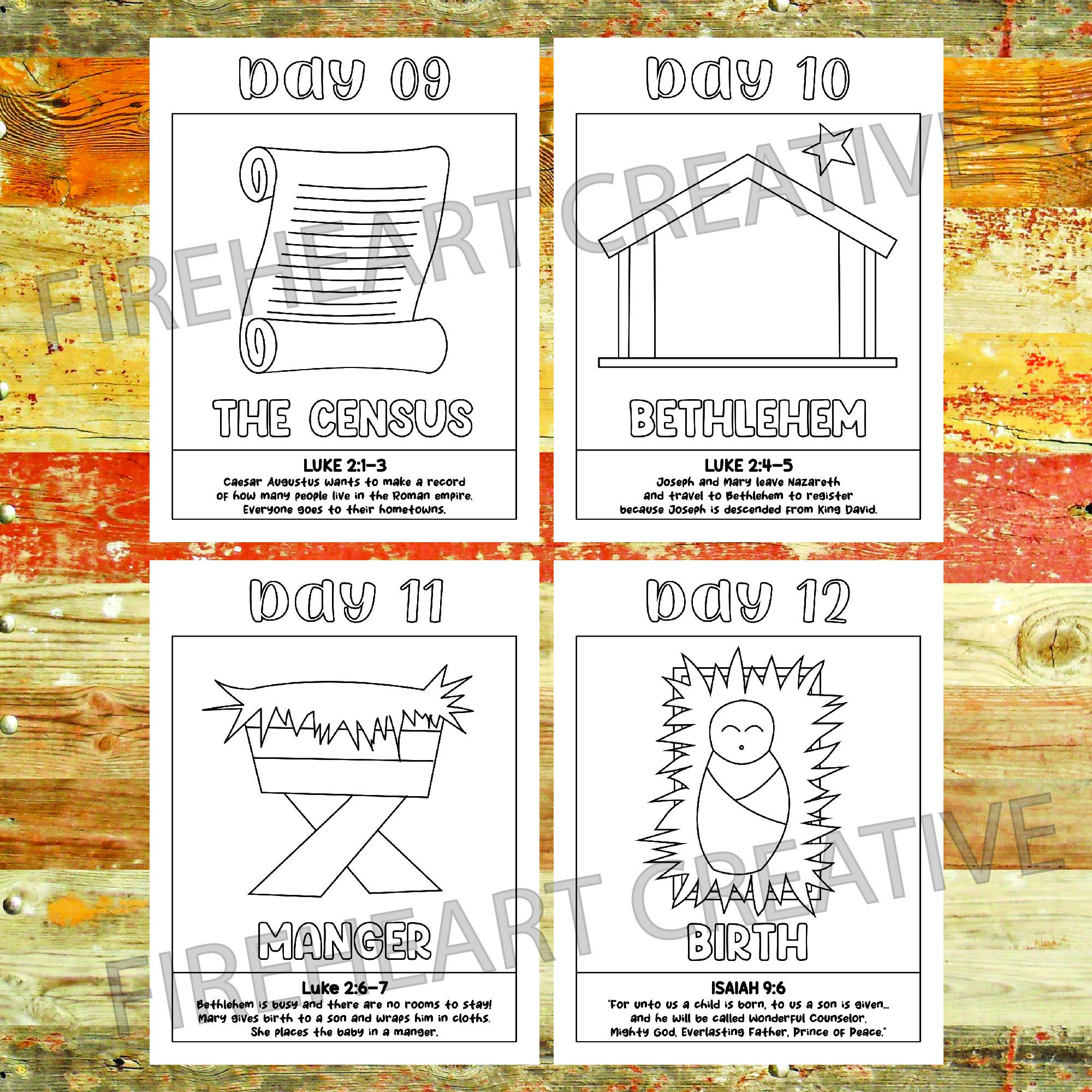 24 Printable Advent Coloring Sheets / Countdown to Christmas for Kids ...