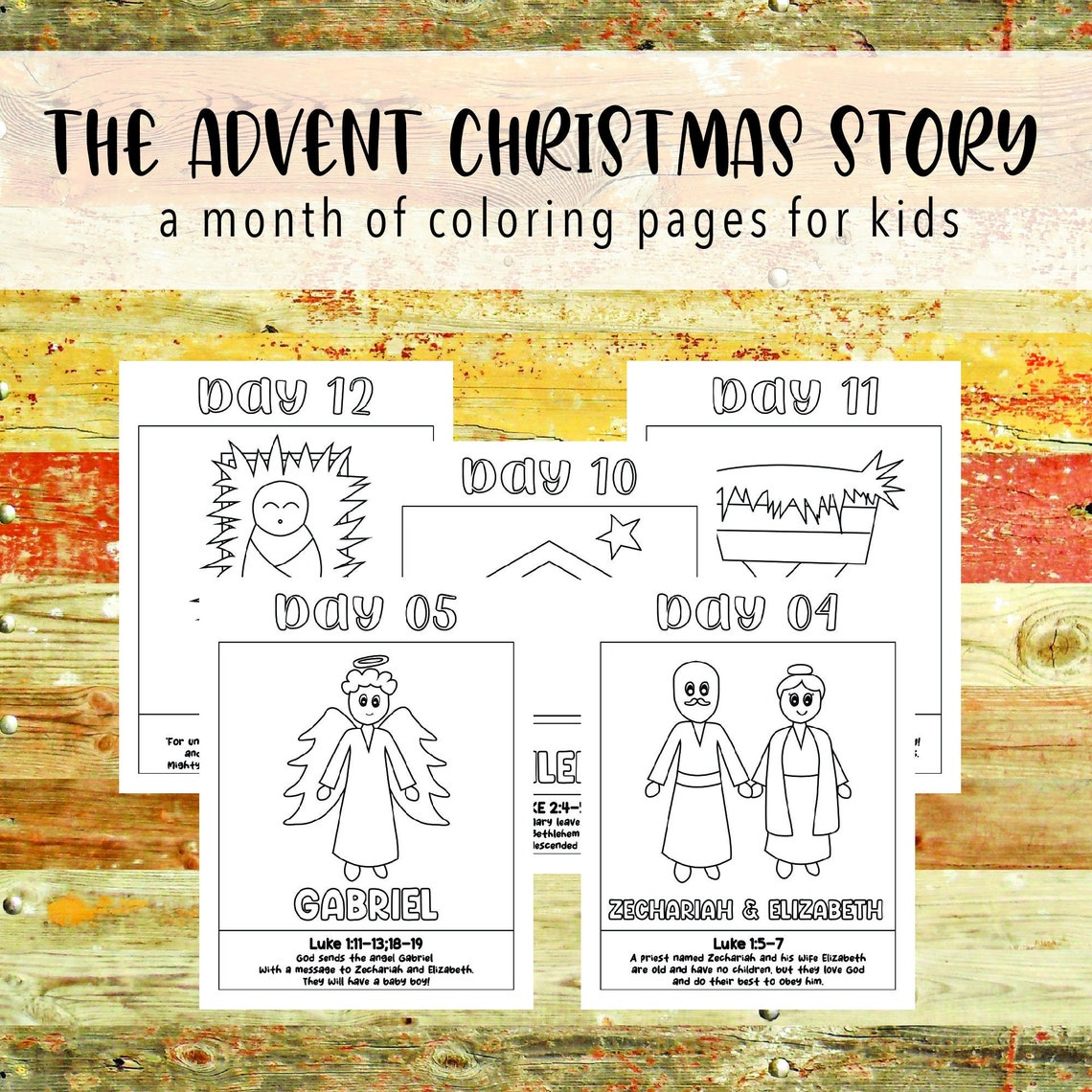24 Printable Advent Coloring Sheets / Countdown to Christmas for Kids ...