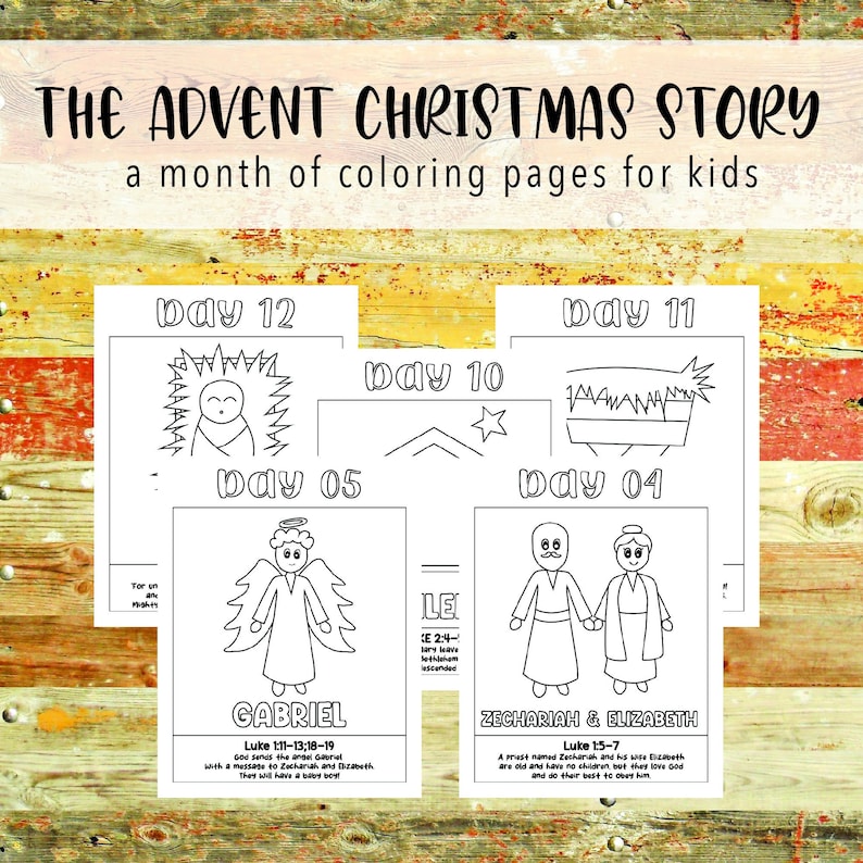 24 Printable Advent Coloring Sheets / Countdown to Christmas for Kids ...