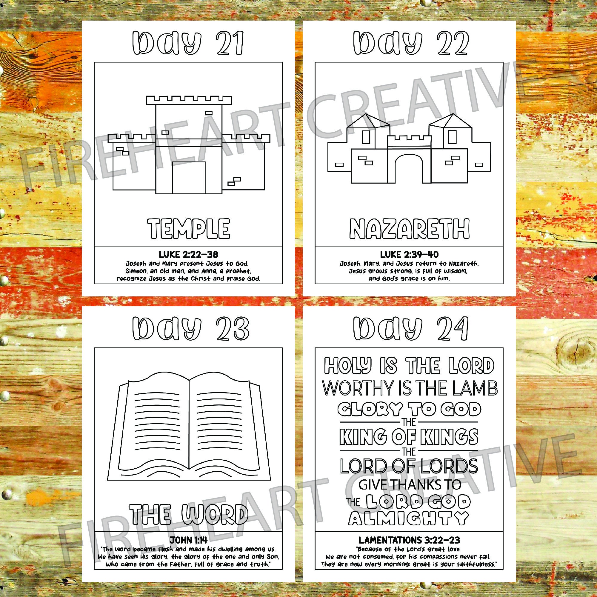 24 Printable Advent Coloring Sheets / Countdown to Christmas for Kids ...