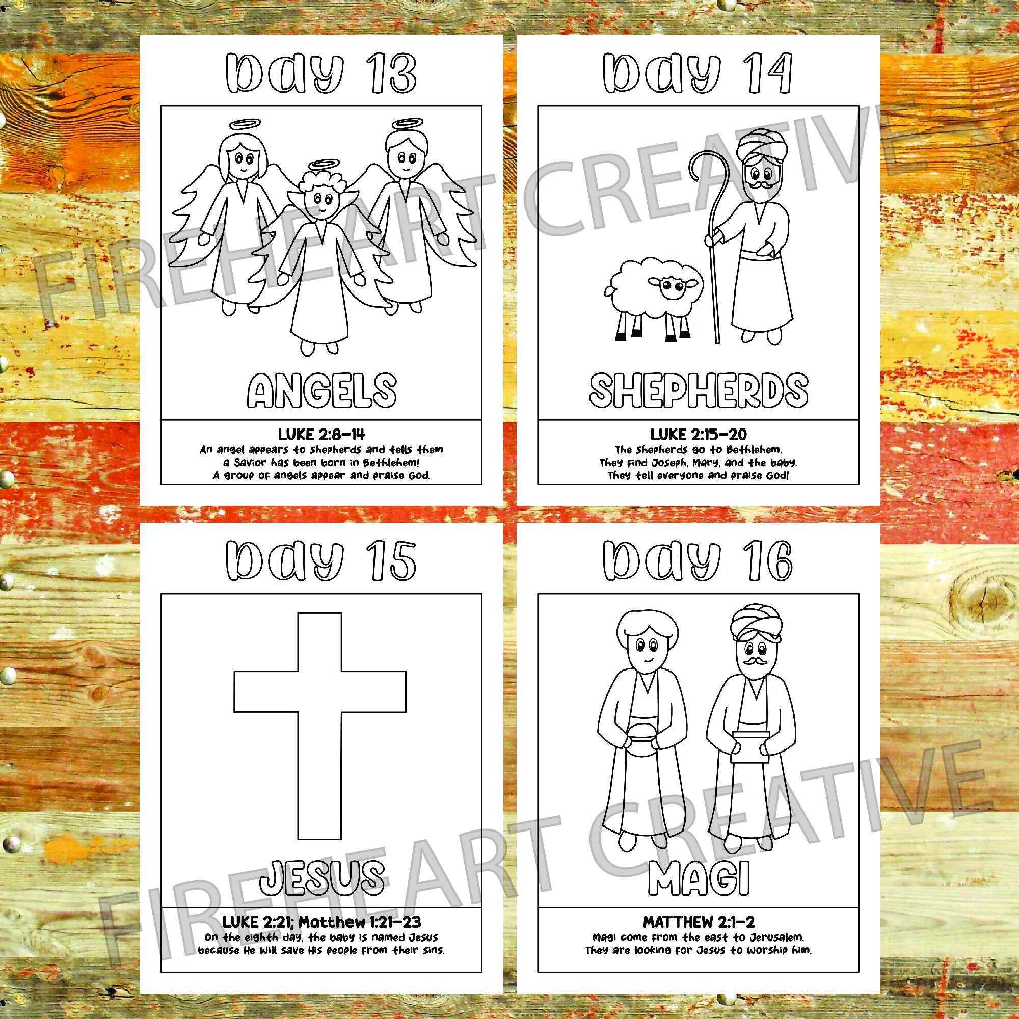 24 Printable Advent Coloring Sheets / Countdown to Christmas for Kids ...