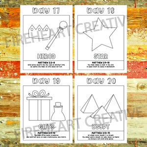 24 Printable Advent Coloring Sheets / Countdown to Christmas for Kids ...